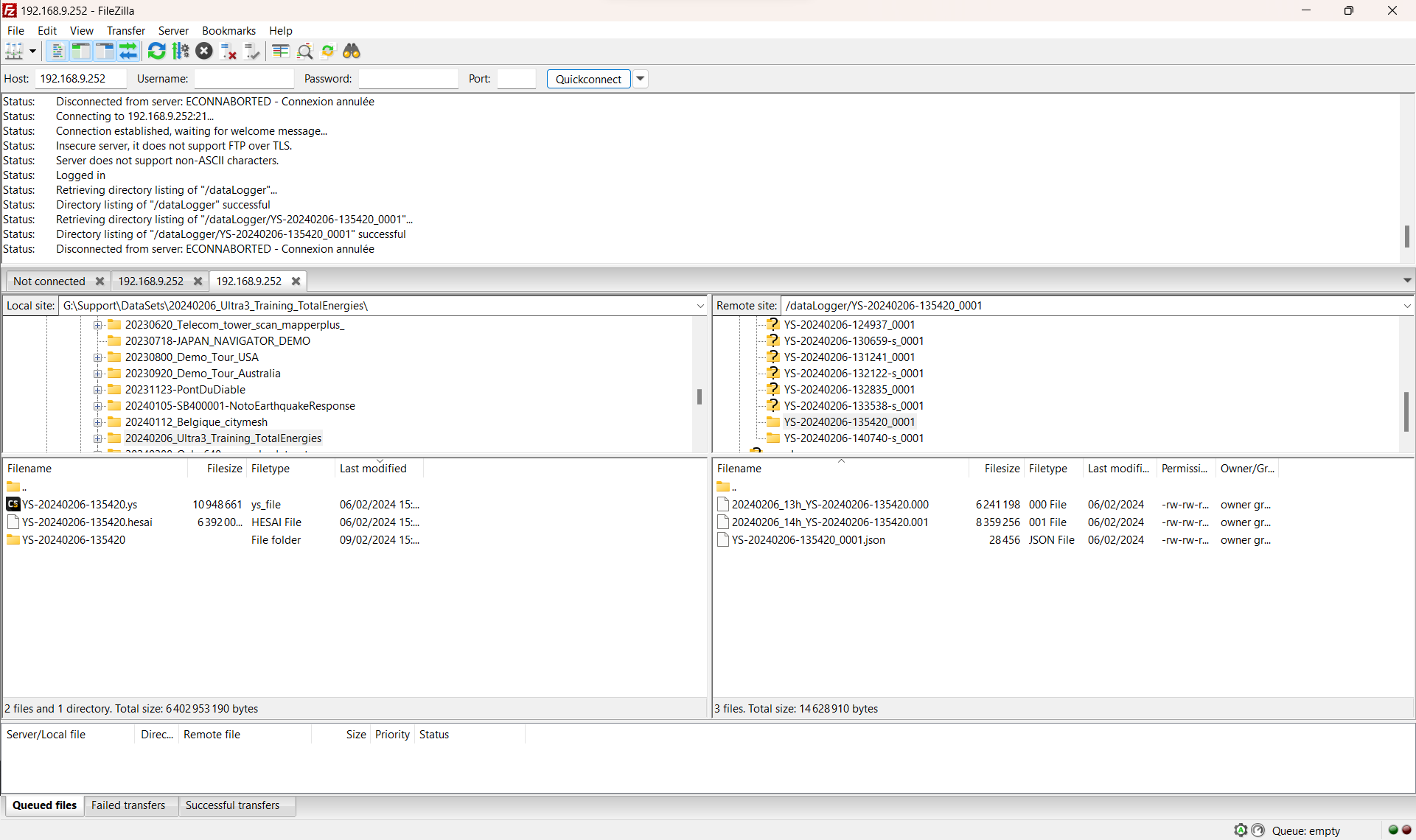 How to recover .sbg (raw SBG data) directly from the internal memory?