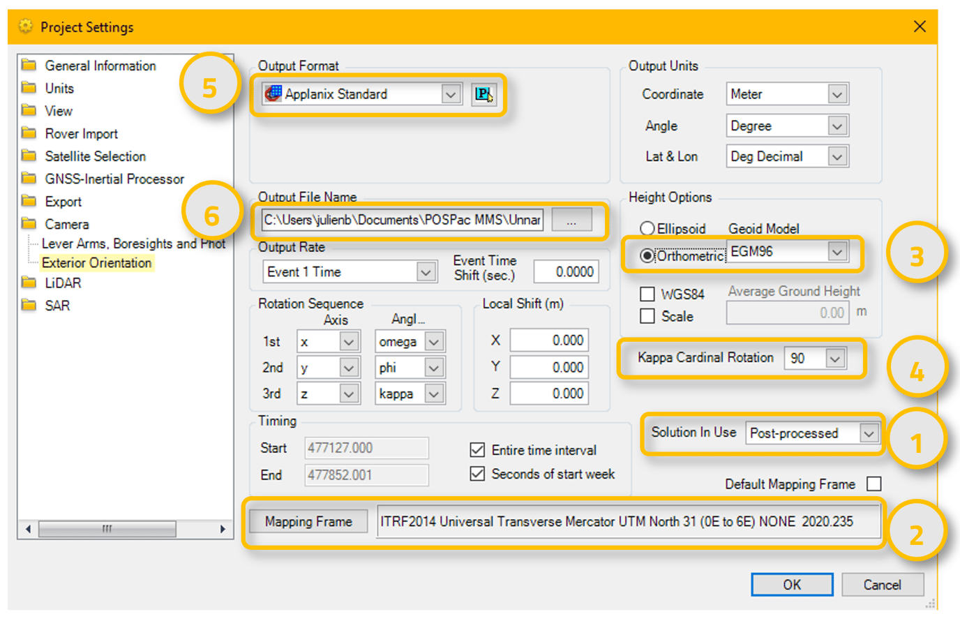 How can I export an Exterior Orientation file?