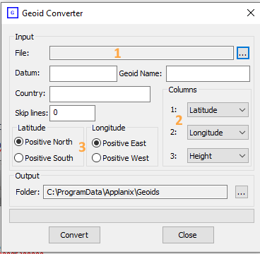 How to import a geoid file into POSPac