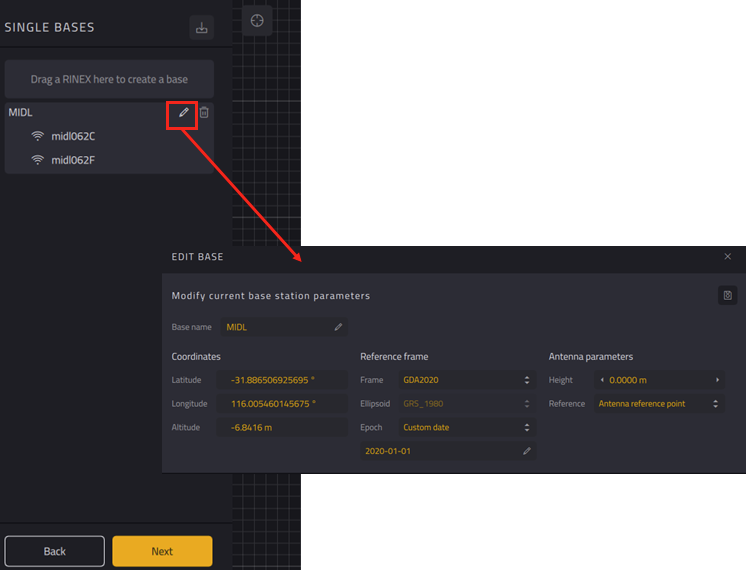 How can I export point clouds in correct position, in GDA2020
